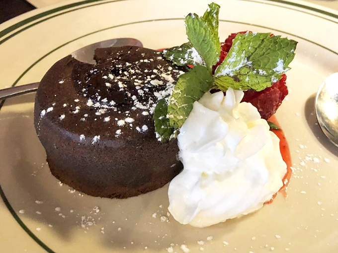 Chocolate lava cake that erupts with warm fudge &ndash; proof that the best relationships are the ones that get messy.
