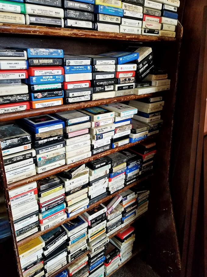 Remember when music was something you could hold? This collection of 8-tracks and cassettes is a physical playlist of American musical history.