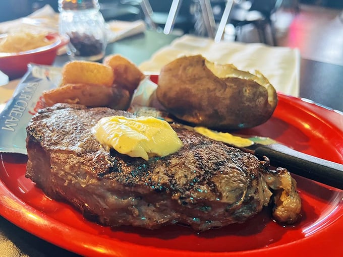A steak with butter melting into all those perfect grill marks—this is the kind of simple pleasure that makes you close your eyes when you take a bite.