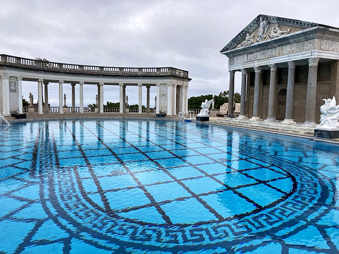 Neptune Pool: where mermaids would vacation if they won the lottery. Those columns weren't just shipped from Europe&mdash;they were given first-class accommodations.