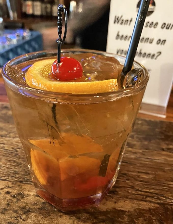 The brandy old fashioned&mdash;Wisconsin's liquid handshake. That cherry and orange slice aren't garnishes; they're essential supporting actors in this cocktail drama.