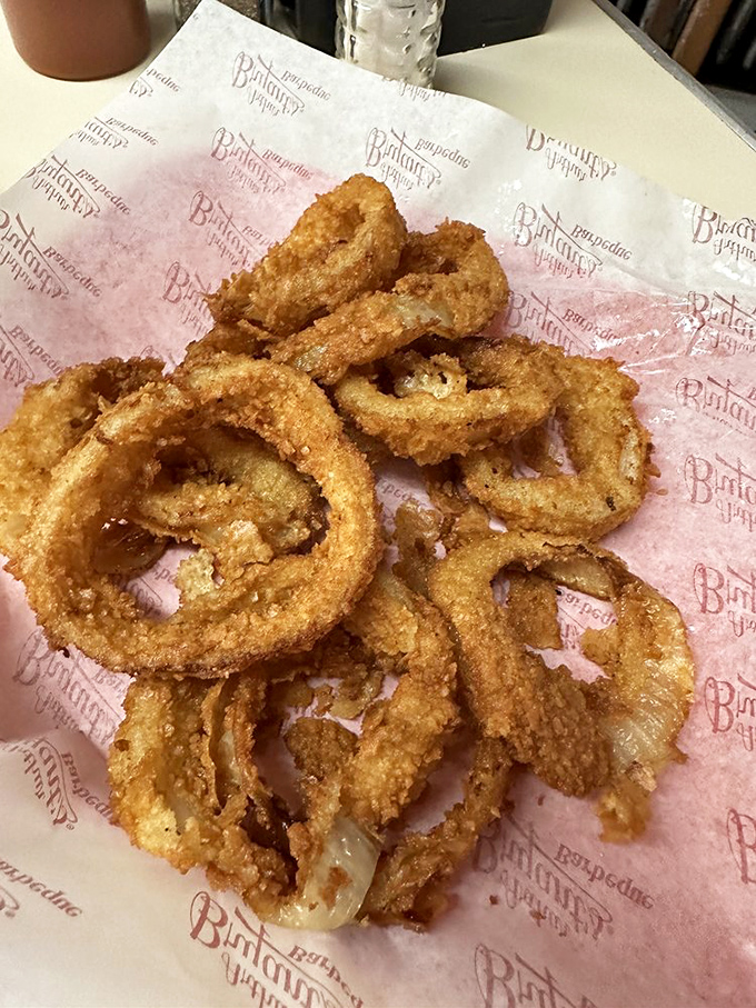 Onion rings with the perfect crunch-to-tenderness ratio. Like edible halos for the barbecue faithful.