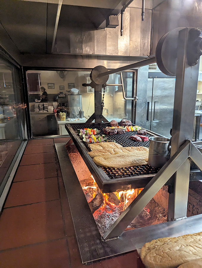 The heart of The Hitching Post: an open-flame oak grill where meat and seafood transform into the stuff of California legend.