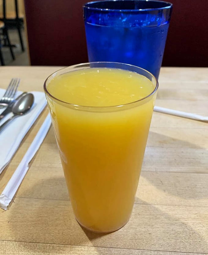Fresh-squeezed sunshine in a glass. This orange juice is the perfect companion to help wash down those massive breakfast portions.