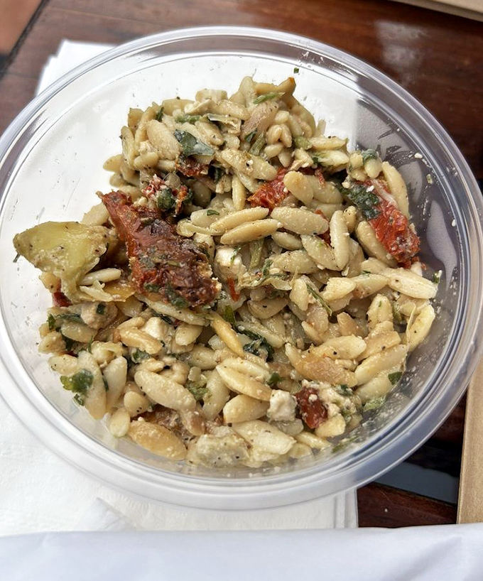 Mediterranean meets Pacific Coast in this colorful pasta salad that surprises and delights everyone.