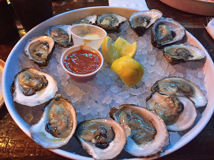 Fresh oysters on ice &ndash; nature's perfect appetizer. Like little cups of ocean happiness waiting for a squeeze of lemon.