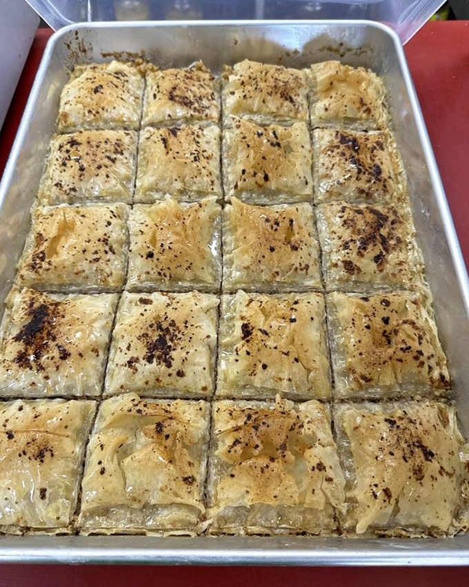 Baklava's Eastern European cousin&mdash;layers of flaky pastry that shatter delicately with each bite. The geometric precision here is only outdone by the flavor.