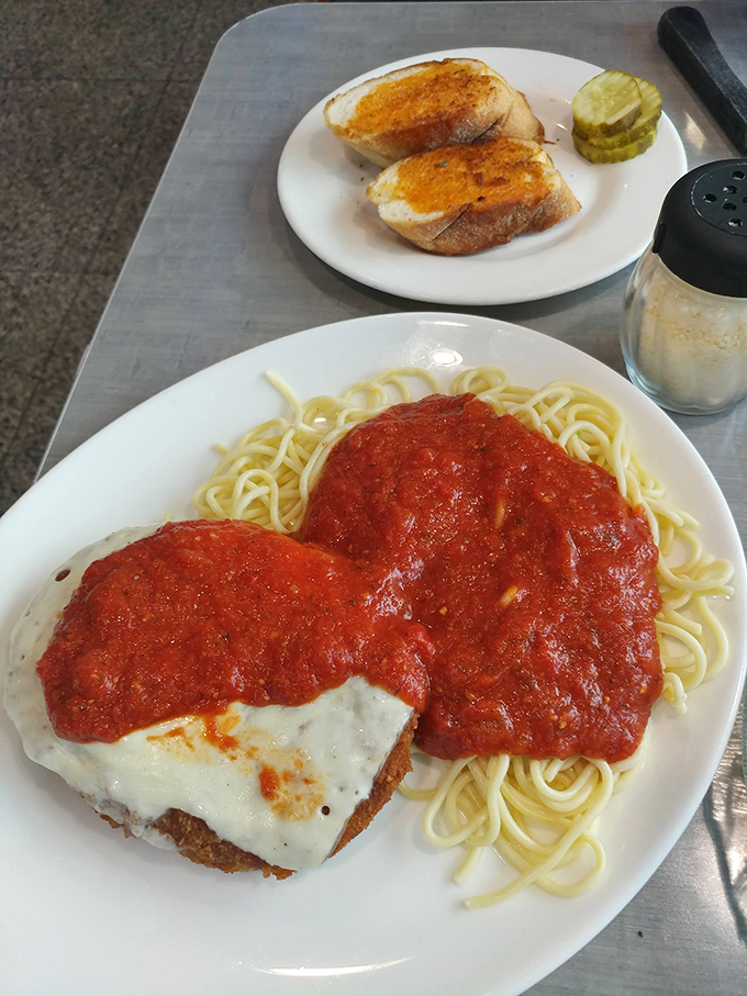The spaghetti and meatball platter brings Little Italy to Emmaus, with garlic toast standing by for that essential sauce-sopping duty.