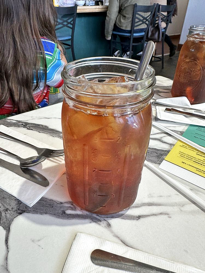 Mason jar iced tea&mdash;where Southern charm meets Gold Country hospitality in a glass that's guaranteed to need at least three refills.