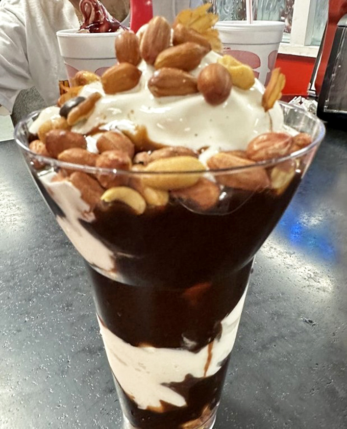 Not just a parfait&mdash;it's a stratified archaeological dig through layers of chocolate, cream, and nuts that Indiana Jones would happily explore.