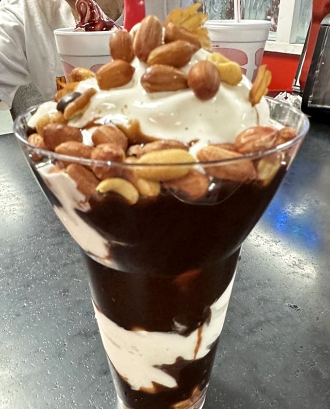 Not just a parfait&mdash;it's a stratified archaeological dig through layers of chocolate, cream, and nuts that Indiana Jones would happily explore.