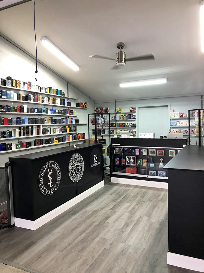 Designer fragrances line these shelves like soldiers ready for deployment. Your signature scent might be waiting here&mdash;at a price that won't make your wallet weep.