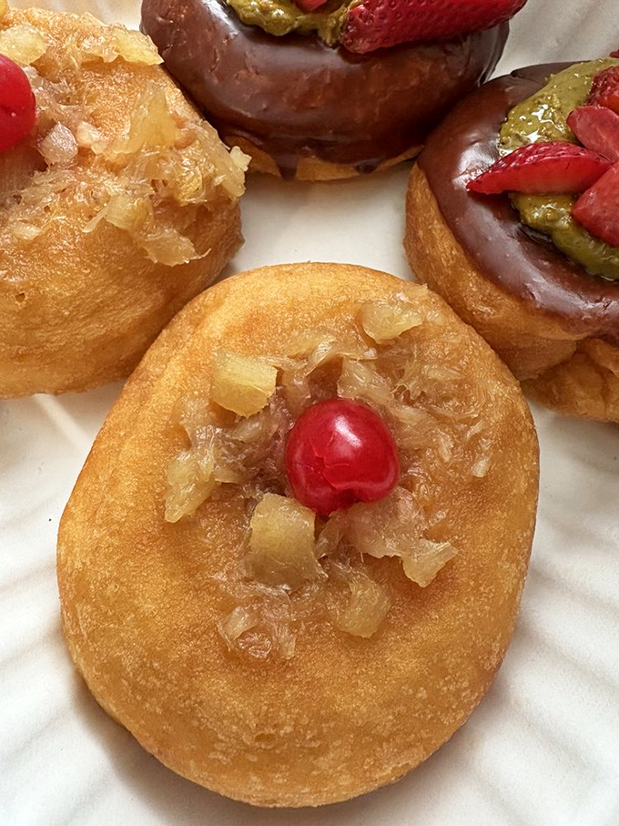 Pineapple upside-down donuts: proof that someone in Columbus is thinking about your happiness at a molecular level.