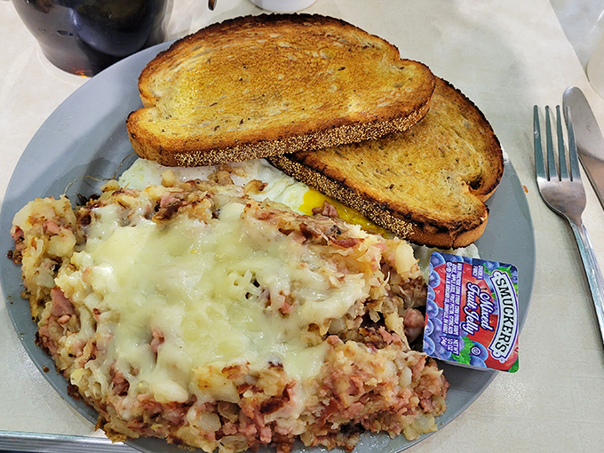 Pittsburgh hash: where potatoes meet purpose. This isn't just breakfast&mdash;it's steel city fuel in its most delicious form.