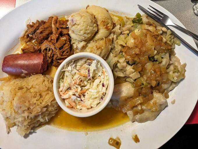 The Polish platter isn't just a meal—it's a cultural tour on a plate, featuring kielbasa, pierogies, and cabbage that transport you straight to Warsaw.
