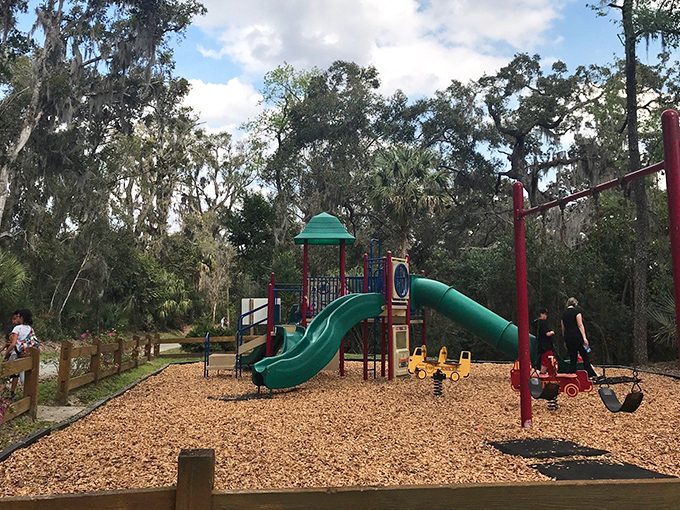 Kid-tested, parent-approved! This playground offers the perfect energy release after young explorers have been asked to "please don't touch" everything else.