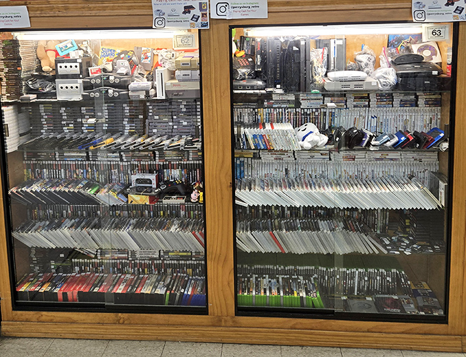 A gamer's paradise of nostalgia where every cartridge represents countless hours of childhood joy and the occasional thrown controller.