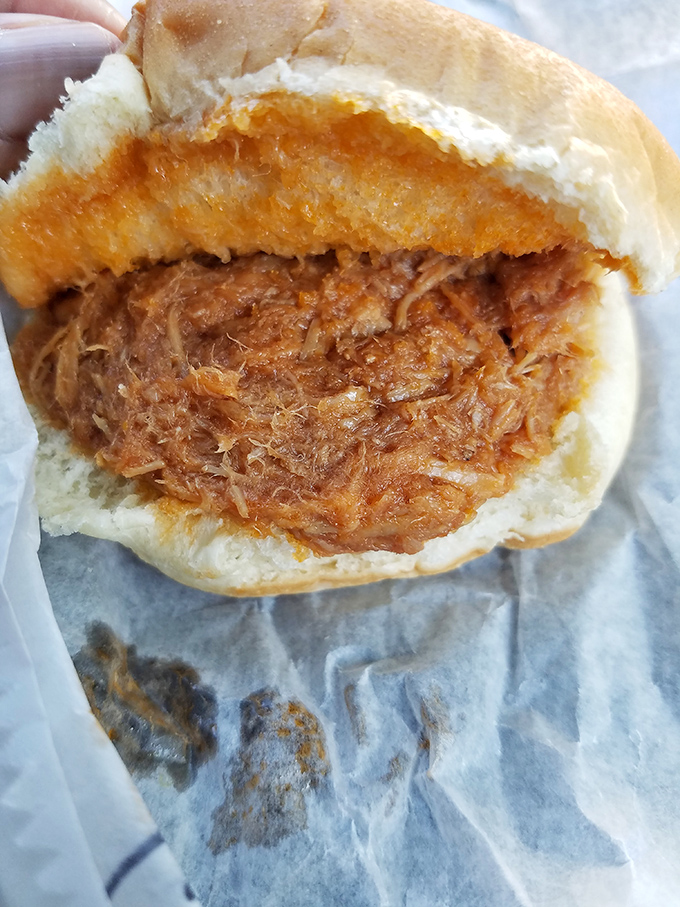 BBQ sandwich perfection doesn't need fancy presentation. The tender, saucy meat speaks a language all sandwich lovers understand.