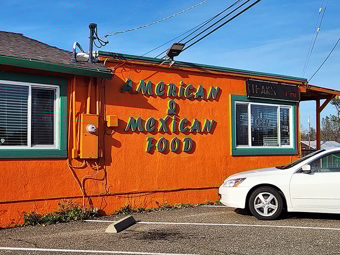 Sometimes the best Mexican food comes from the most unexpected places, like this bright orange beacon of flavor.