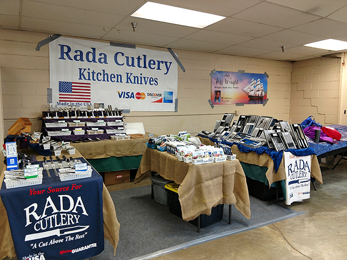 Rada Cutlery's display promises the kind of kitchen knives that make chopping onions feel like an Olympic sport you might actually win.