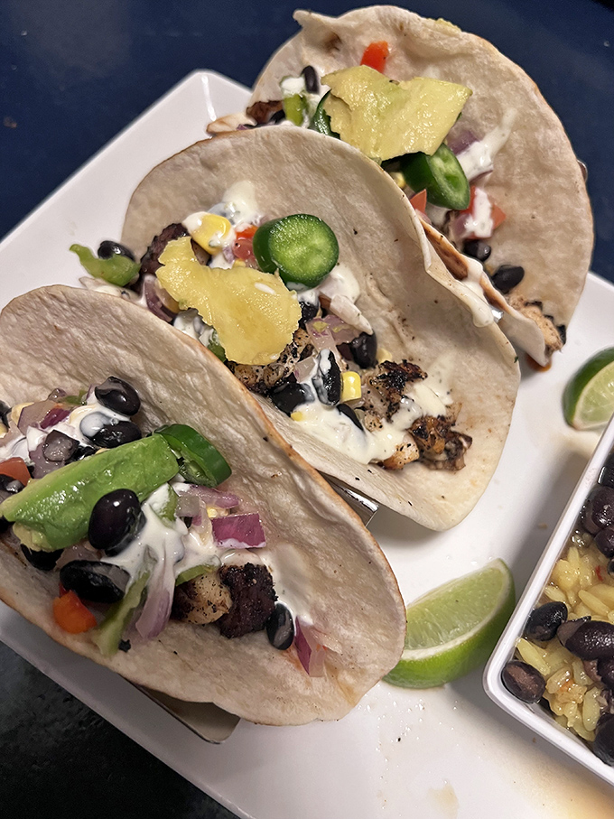 Tacos that tell a story of the sea &ndash; blackened fish nestled in soft tortillas with fresh toppings that bring the coastal vibe to your taste buds.