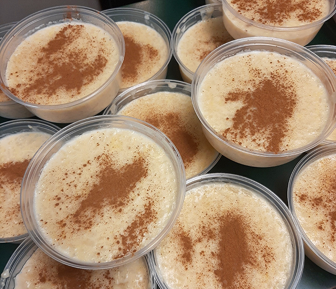 Rice pudding so creamy it could make a rice pudding skeptic reconsider their life choices. That cinnamon dusting isn't garnish, it's wisdom.