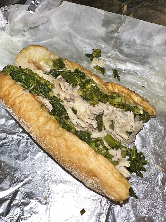 The roast pork with broccoli rabe&mdash;Philadelphia's "other" famous sandwich that deserves equal billing. Green meets savory in perfect harmony.