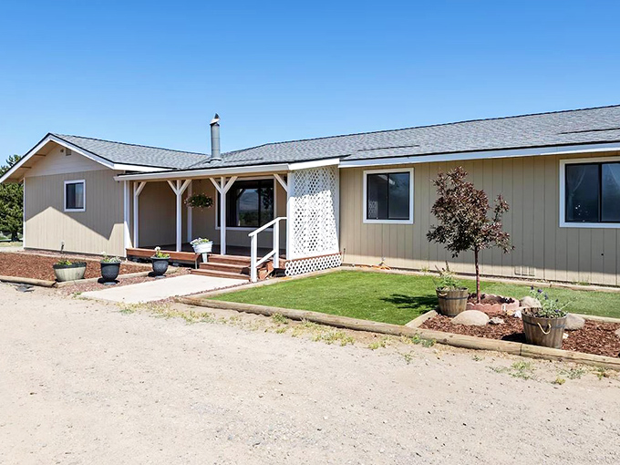 No HOA restrictions on porch sitting here. This modest ranch home represents the affordable California dream that coastal residents thought had gone extinct.