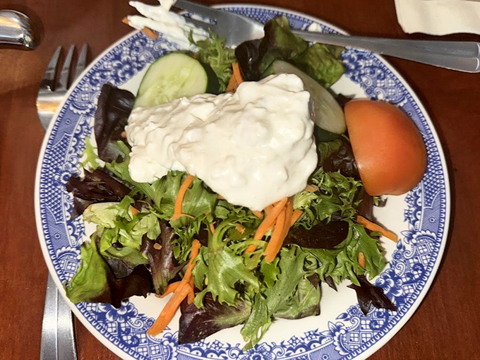 A garden of greens topped with creamy dressing&mdash;proof that even the founding fathers knew a meal wasn't complete without something fresh and crisp.