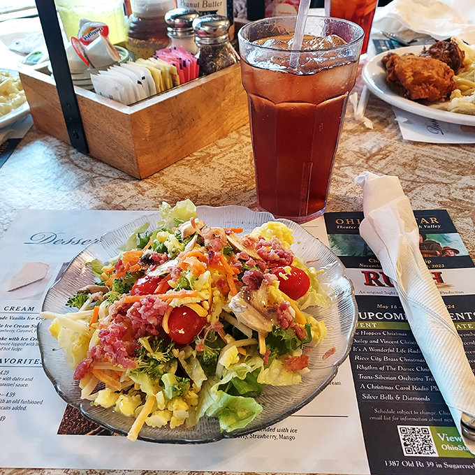 This isn't just a salad&mdash;it's a colorful celebration on a plate, proving that Amish Country knows its way around fresh ingredients too.