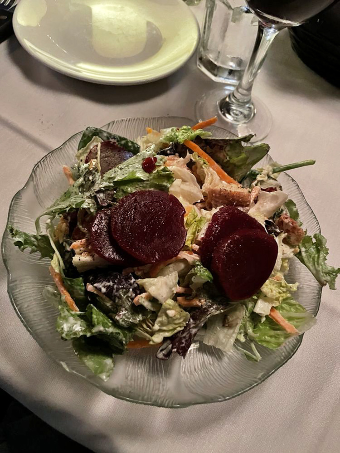 Fresh greens topped with beets that actually make salad feel like a celebration, not a punishment.