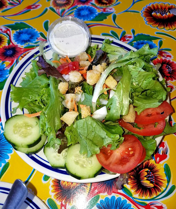 Even the salads here mean business &ndash; fresh greens, crisp vegetables, and house-made dressing prove that not everything delicious needs to be fried.