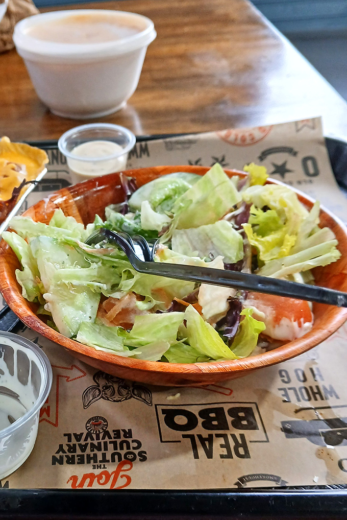 Fresh greens provide the perfect counterpoint to all that smoky richness, because balance is everything in great dining.