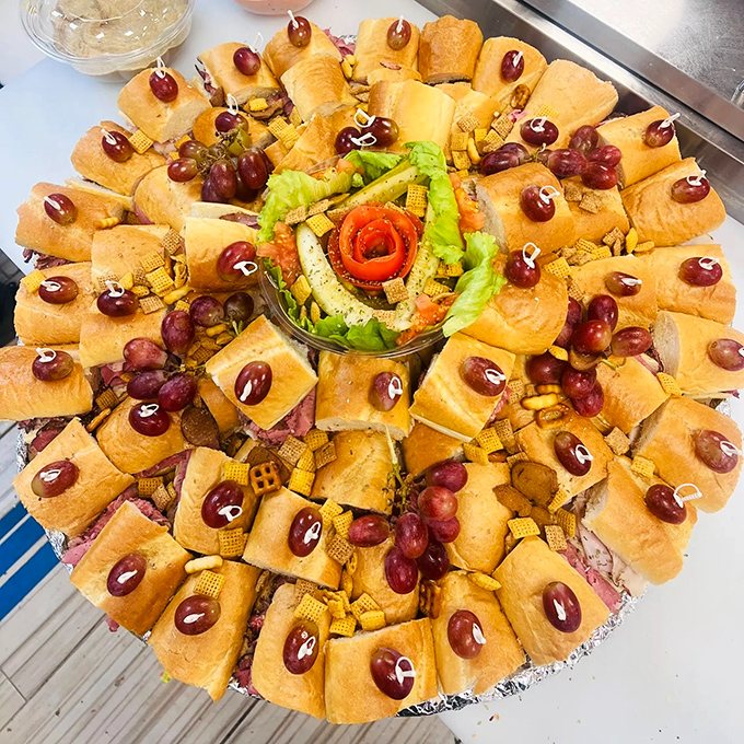 Party platter perfection! This circular celebration of mini-sandwiches proves good things come in small packages &ndash; lots and lots of them.