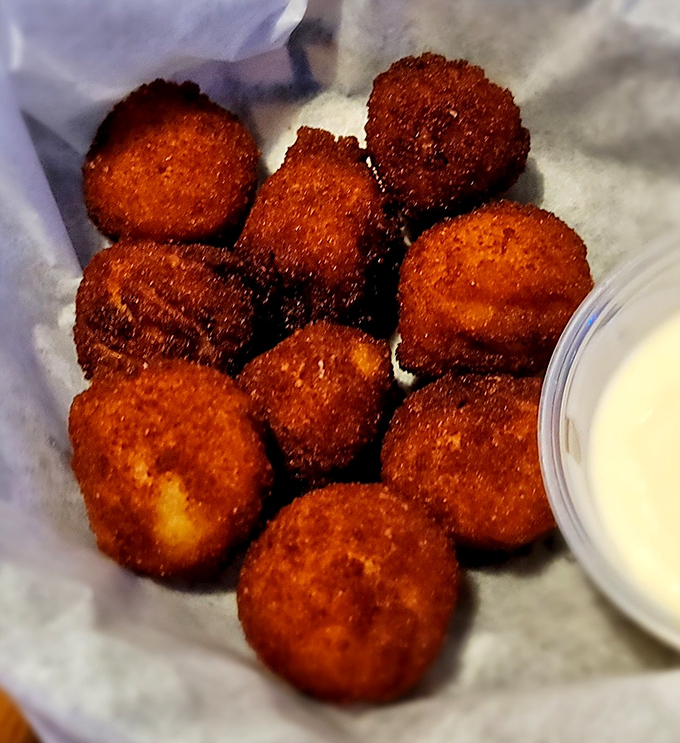 These golden-brown sauerkraut balls are Ohio's answer to arancini&mdash;crispy outside, savory inside, and completely addictive with that side of dipping sauce. 