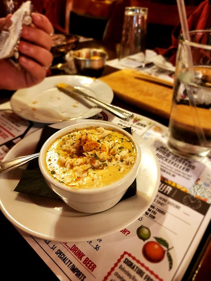 She-crab soup so rich and luxurious it should come with its own warning label: "May induce involuntary food moans."