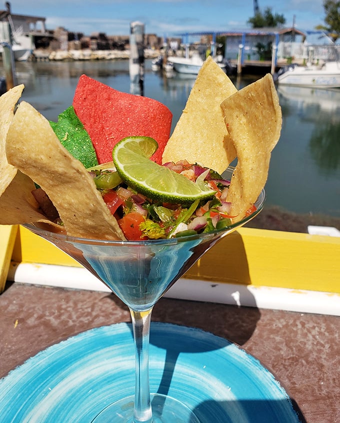Ceviche served in a martini glass&mdash;because sometimes seafood deserves to dress up fancy, even when you're wearing flip-flops and yesterday's t-shirt.