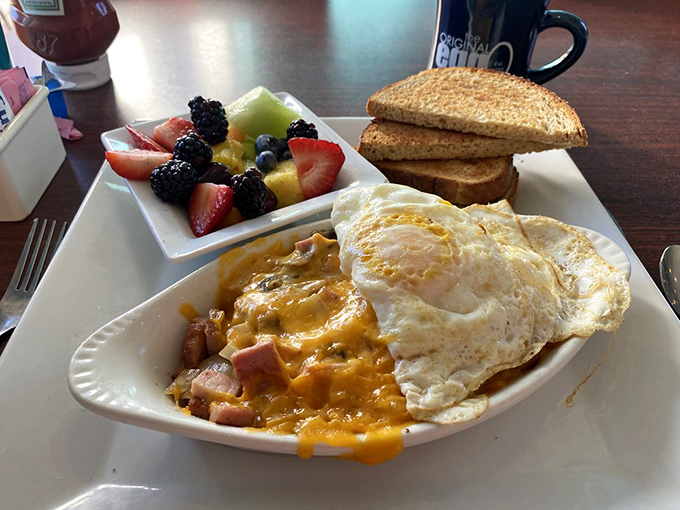 A skillet so loaded, archaeologists might mistake it for evidence of an ancient breakfast civilization.