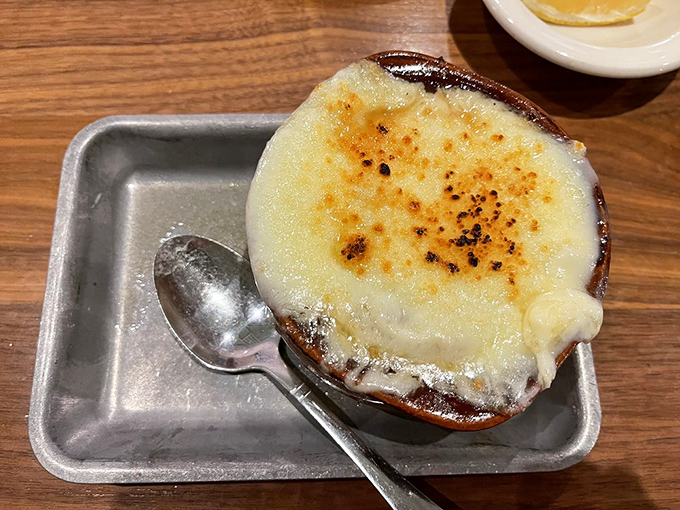French onion soup that's achieved the perfect cheese-to-broth ratio—the culinary equivalent of finding that perfect song on the radio just when you needed it.