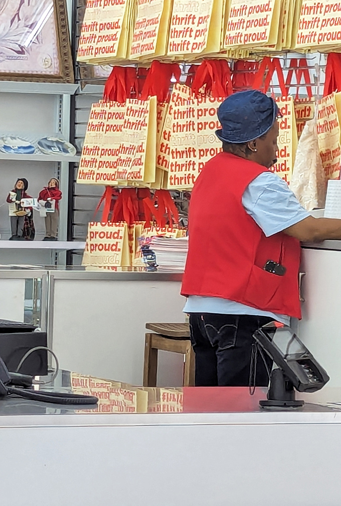 Behind every organized thrift store is a team of retail archaeologists, carefully sorting civilization's castoffs into browsable treasures.