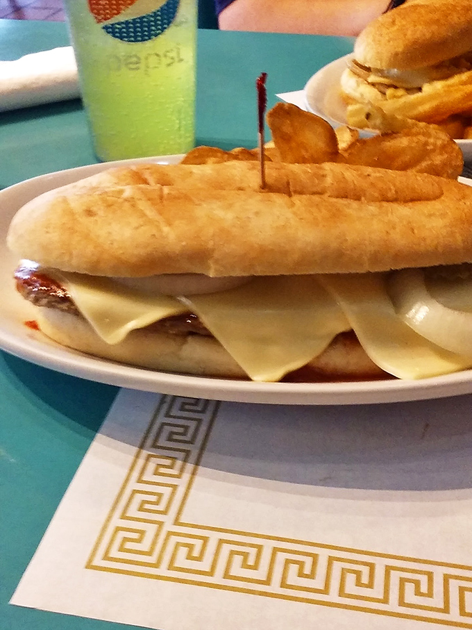 A steak hoagie that means business&mdash;layers of thinly sliced beef and melted cheese on a pillowy roll. Lunch perfection achieved.