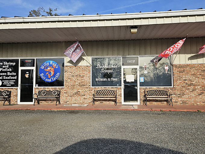Bait shops and ice cream parlors&mdash;the perfect Florida pairing where fishing dreams and sweet treats live harmoniously side by side.