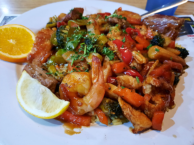 Colorful vegetables dancing with tender meat in a skillet symphony that proves healthy can also mean absolutely delicious.