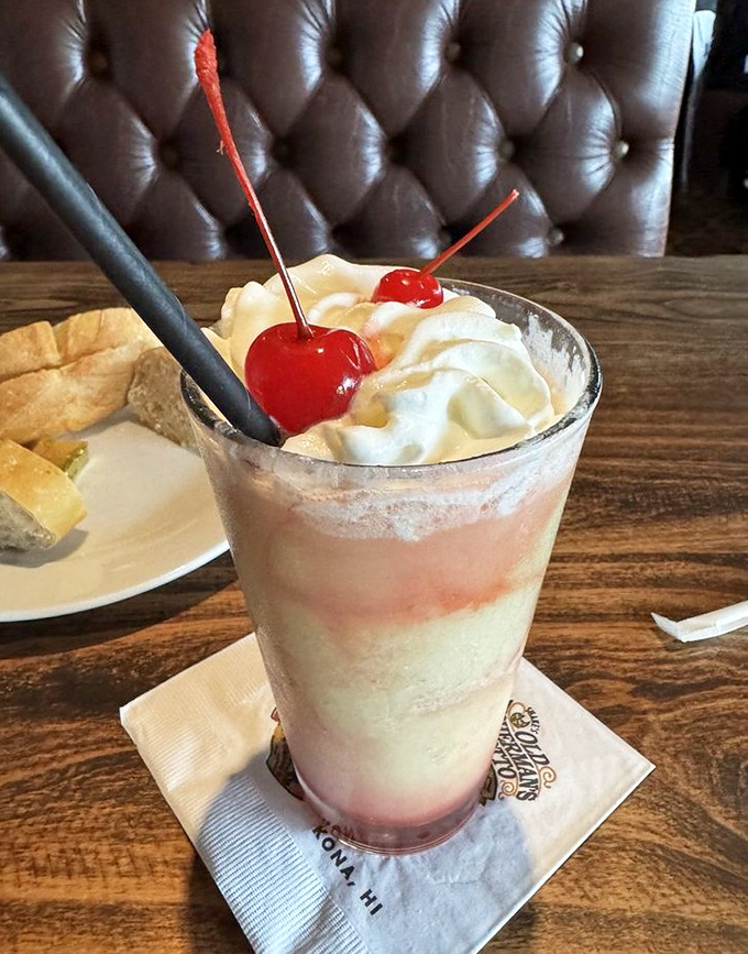 This isn't just a strawberry colada&mdash;it's vacation in a glass, topped with whipped cream islands and cherry-red exclamation points.