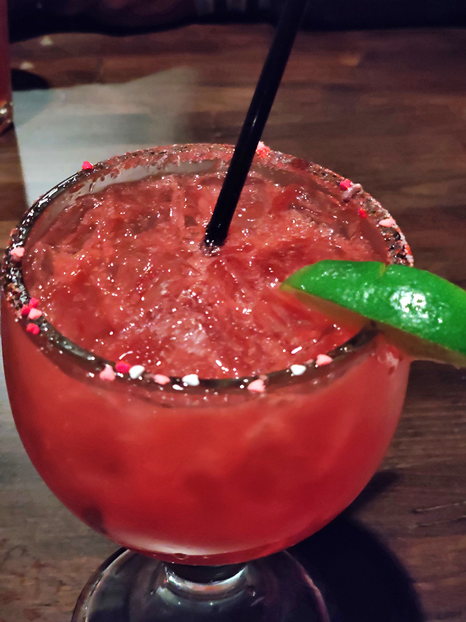 A strawberry margarita with enough personality to hold its own against the steaks&mdash;like bringing a mariachi band to a cattle drive.