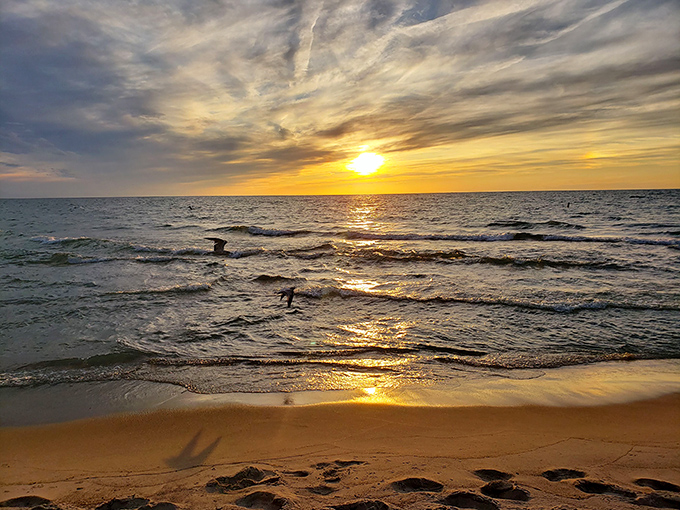 Nature's light show doesn't require tickets or reservations &ndash; just the patience to witness Lake Michigan's daily curtain call.