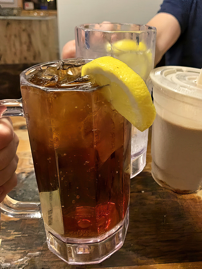 Sweet tea served properly&mdash;in a glass big enough to quench a serious thirst, with a lemon slice that's not just for show.