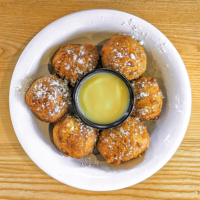Sweet potato fritters that could moonlight as dessert but proudly serve as your morning sugar rush.