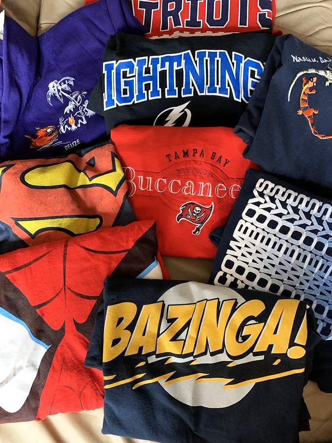 Tampa Bay sports memorabilia mingles with pop culture treasures&mdash;that Bazinga! shirt is practically calling your name.