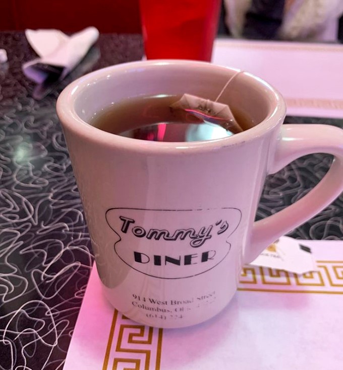 A simple cup of diner tea, served in a mug that's seen thousands of morning conversations. Sometimes comfort comes in ceramic form.